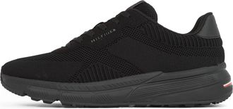 Tommy Hilfiger Herren Low Profile Sneaker Lightweight Knit Sportlich, Schwarz (Black), 41