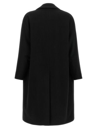 Alberto Biani Double-Breasted Wool Coat - Black