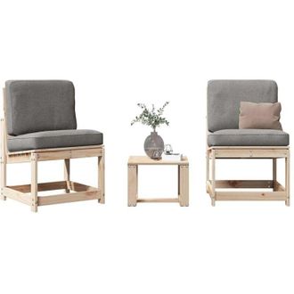 vidaXL Salon de jardin 3 pcs bois massif de pin Vidaxl