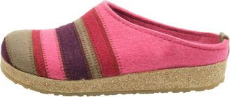 Haflinger Damen Hausschuh Pantoffel Wollfilz Grizzly Stripes 711049, Gr&ouml;&szlig;e:38 EU, Farbe:Pink
