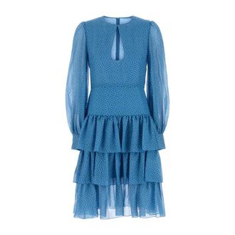 Valentino Garavani Printed Silk Dress - - Dresses - Damen - Blau - S