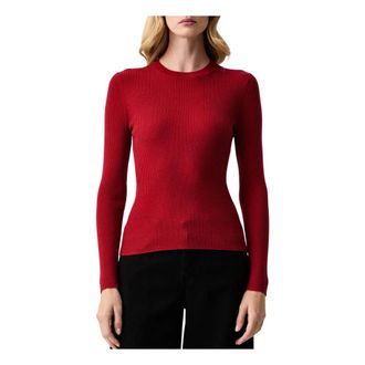 Isabelle Blanche Pull &agrave; col rond - Femme - Pulls - Rouge - Taille: 42 FR