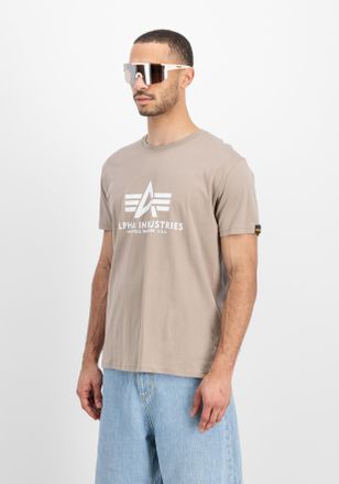 Alpha Industries T-Shirt ALPHA INDUSTRIES Basic T-Shirt, Herren, Gr. 3XL, beige (vintage sand), Single Jersey, Obermaterial: 100% Baumwolle, bedruckt, regular fit norm