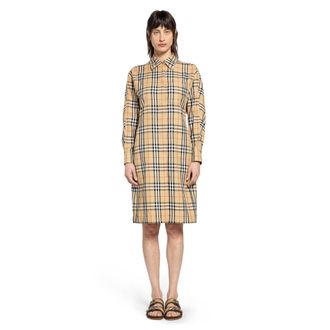 Burberry Check Cotton Shirt Midi Dress