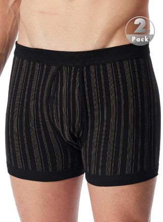 Schiesser Herren Unterw&auml;sche schwarz Reine Baumwolle Gestreift
