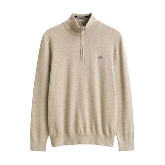 GANT Pull Demi Zip Coton - - Knitwear - Herren - Braun - M