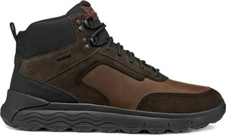 Geox bottines Spherica 4x4 ABX à lacets et empiècements - Marron