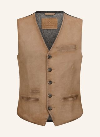 Milestone Lederweste Msrenzo grau