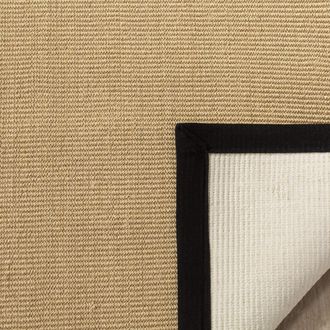 Safavieh Naturfaser Teppich f&uuml;r Wohnzimmer, Esszimmer, Schlafzimmer - Natural Fiber Collection, Kurzer Flor, Beige und Schwarz, 76 x 122 cm