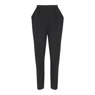 Balmain Hoch geschnittene Hose aus Grain-de-Poudre - - Trousers - Damen - Schwarzk - M
