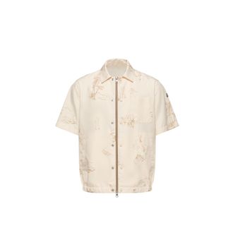 Moncler Moncler Surf Print Short Sleeve Shirt, Men, White, Size: Xxl