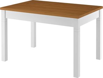 Erst-Holz Zweifarbiger Küchentisch 80x120 Esstisch Massivholz Platte Eiche gebeizt Gestell weiß 90.70-51BE