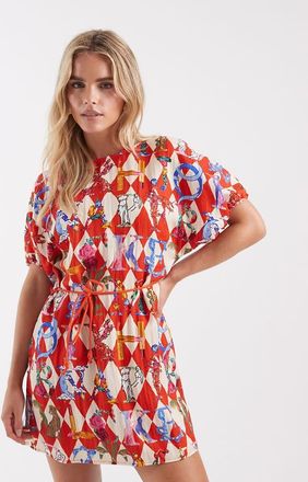 Never Fully Dressed Petite - Simmi - Robe courte &agrave; imprim&eacute; arlequin - Rouge