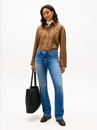 Tommy Hilfiger Jean bootcut Heritage d&eacute;lav&eacute; &agrave; moustaches