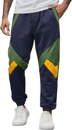 Generic Pantalon de jogging confortable pour homme - Coupe d&eacute;contract&eacute;e - Pour le salon et la maison - Doublure en polaire douce - Taille &eacute;lastique, bleu mari