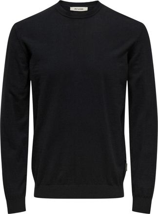 Only & Sons Herren Onsloui Reg 12 Mel Crew Knit Strickpullover, Schwarz, XXL EU