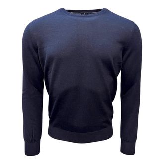 Gran Sasso Travel Wool Rundhals-Strick - - Knitwear - Herren - Blau - M