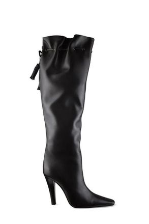 Saint Laurent Stiefel - Gathered Boots - Gr. 38 (EU) - in Schwarz - f&uuml;r Damen