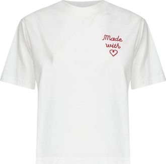 Max Mara Besticktes T-Shirt - Weiß