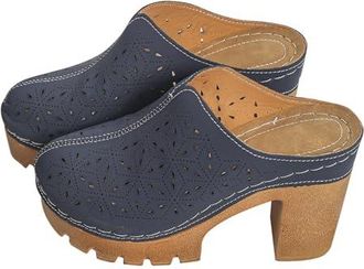 Generic Chaussures creuses &eacute;paisses pour femme - Grande taille - Style r&eacute;tro - Bout &eacute;pais - Tendance et polyvalent - Sandales dext&eacute;rieur pour femme - Taille 4