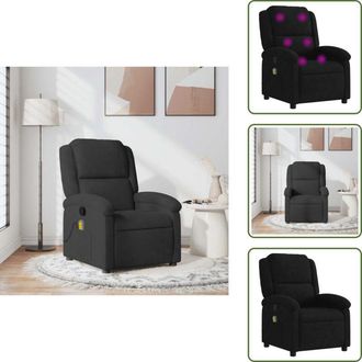 vidaXL Massagesessel Schwarz Samt - Massage Stuhl - Relaxstuhl - Samtstuh - Bequeme Lounge - Wohnzimmersessel - The Living Store