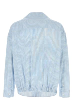 Loewe Mens Embroidered Poplin Shirt Whitenavy Exterior: Cotton Camicie