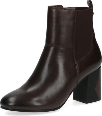 Caprice Damen Stiefeletten mit Absatz Memotion aus Leder Kleiner Absatz Weite G, Braun (Dk Brown Nappa), 38 EU
