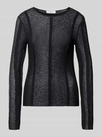 Topshop Slim Fit Longsleeve in semitransparentem Design Modell Belma