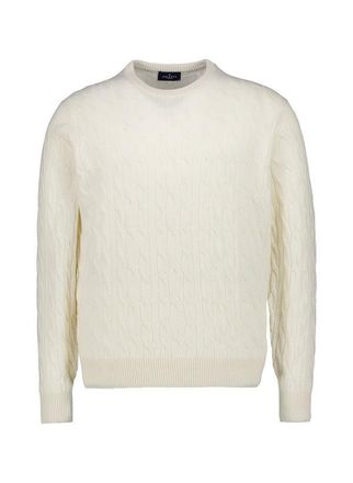 Hackett Herren Pullover wei&szlig; Lammwolle unifarben