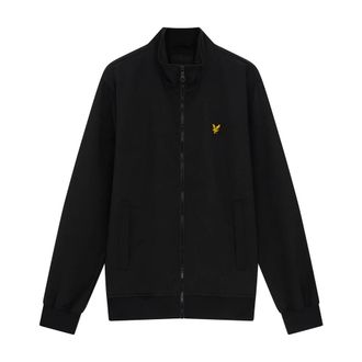 Lyle & Scott Homme, Sweatshirts et sweats &agrave; capuche, Noir, Taille: XL Veste &agrave; col chemin&eacute;e avec dos en maille