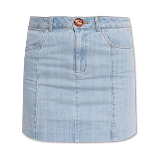 Gestuz Femme, Jupes, Bleu, Taille: 38 FR Jupe en denim Vella