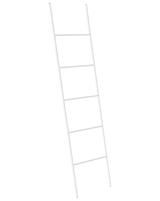 Beliani Moderne Handtuchleiter Metall Wei&szlig; zum Anlehnen mit 5 Stangen f&uuml;r Bad Aribibi