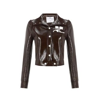 Courr&egrave;ges Blouson R&eacute;&eacute;dition vinyle en coton m&eacute;lang&eacute;