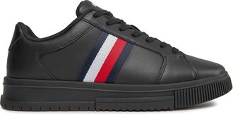 Tommy Hilfiger Sneakers Tommy Hilfiger Supercup Lth Stripes Ess FM0FM04895 Schwarz