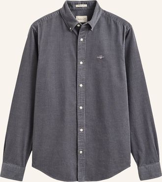 GANT Cordhemd Regular Fit grau