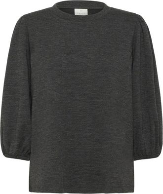 Kaffe Femme, Pulls, Noir, Taille: 38 FR Maille ras du cou