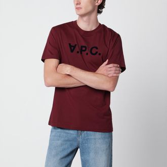 A.P.C. Bordeauxrotes Standard Grand VPC T-Shirt aus Baumwolle