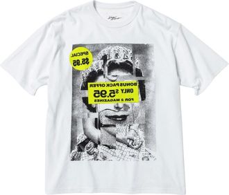 Beams Plus Homme, Tops, Blanc, Taille: M T-Shirt With Artwork By Kousuke Kawamura