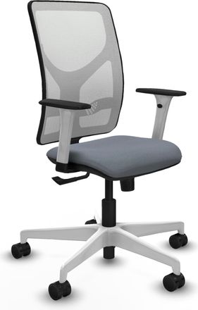 Piqueras y Crespo B&uuml;rostuhl, grau und wei&szlig;, mit wei&szlig;en und schwarzen Armlehnen, h&ouml;henverstellbare Lendenwirbelst&uuml;tze, ausgestattet mit 3 Positionen und Schneideschaum, 