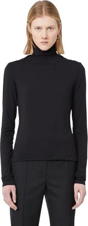 Sportmax Femme, Pulls, Noir, Taille: 38 FR Haut Moulant en Jersey