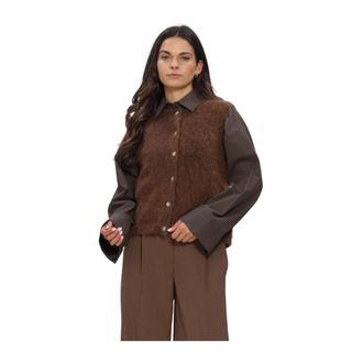 Second Female Brook Strickweste mit Kn&ouml;pfen - - Blouses & Shirts - Damen - Braun - XS