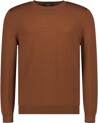 Olymp Herren Pullover braun Merinowolle meliert