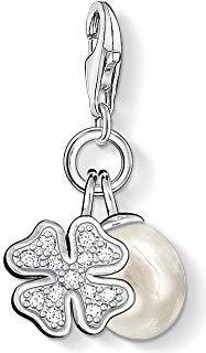 Thomas Sabo Femmes-Pendentif charm Trèfle Charm Club Argent Sterling 925 Pavé dOxydes de Zirconium blancs 0831-167-14