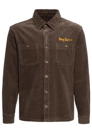 King Kerosin Herren Workwear Hemd Split The Road dunkelbraun
