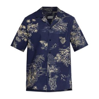 Moncler Kurz&auml;rmeliges Hemd - - Shirts - Herren - Blau - L