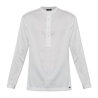 Tom Ford Seidenhemd mit halbem Knopfleisten - - Tops - Herren - Wei&szlig; - M