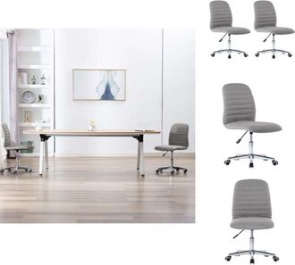 vidaXL Esszimmerst&uuml;hle 2 Stk. Hellgrau Stoff - Esszimmerst&uuml;hle - St&uuml;hle - H&ouml;henverstellbar - Drehbare St&uuml;hle - B&uuml;rostuhl
