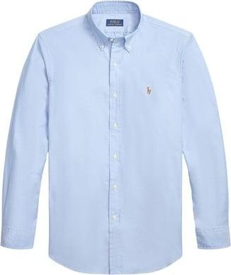 Polo Ralph Lauren Chemise droite &agrave; logo en coton m&eacute;lang&eacute;