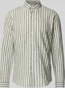 Lindbergh Slim Fit Freizeithemd aus Leinen-Baumwoll-Mix