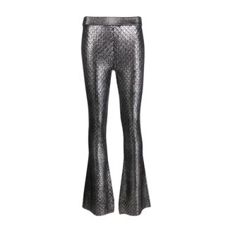 Paco Rabanne Schwarze Metallic Flared Hose - - Trousers - Damen - Schwarzk - L